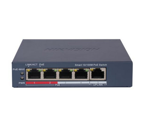 Hikvision 4 Port Fast Ethernet Smart POE Switch – Safety Hub Ghana